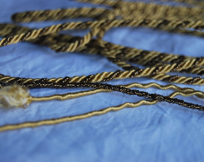 10 M Old Vintage Antique Round Cord Cord Gold 3-4 Mm Gold Braid Cord ...