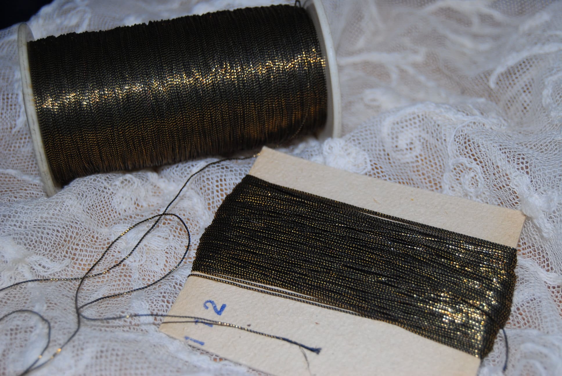 50 M of Very Old Antique Gold Thread, Embroidery Thread, Gold Metallic ...