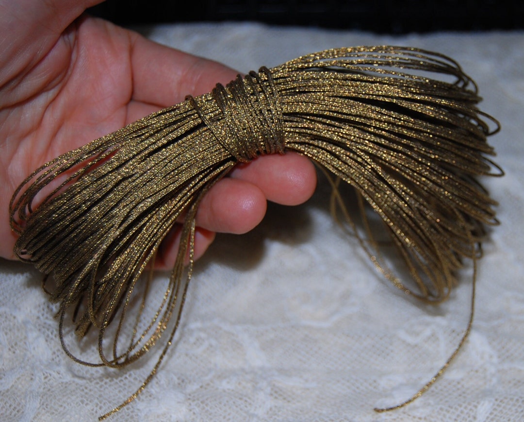 25 M Antique Round Braid Round Cord Gold 1.5 Mm Gold Braid Cord Brocade ...