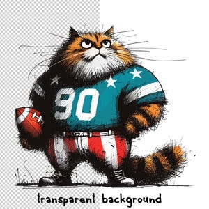Sporty Cat Clipart, Cats Athletes. Bundle With Cartoon Cats With Ball ...