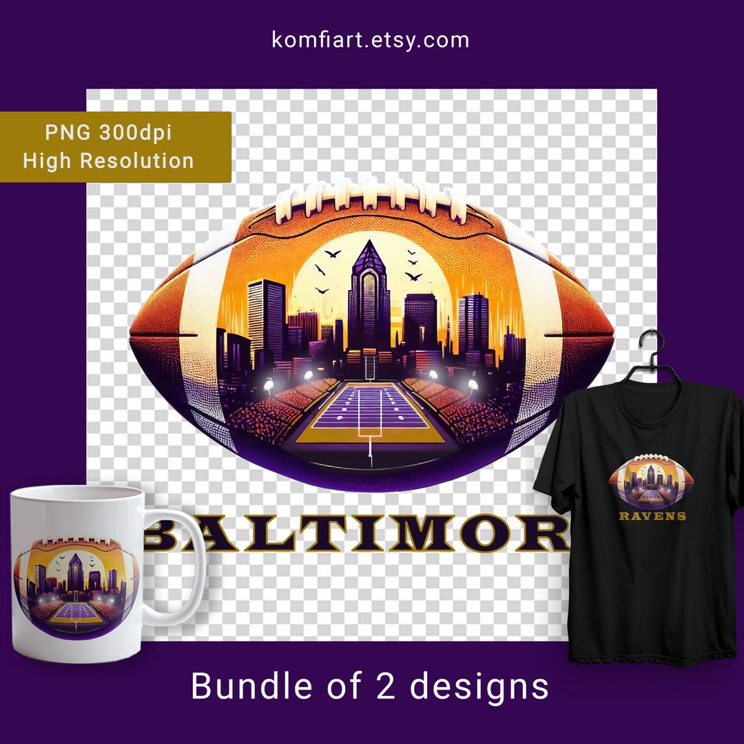 BALTIMORE Football Team PNG City Silhouette. Creative Poster for ...