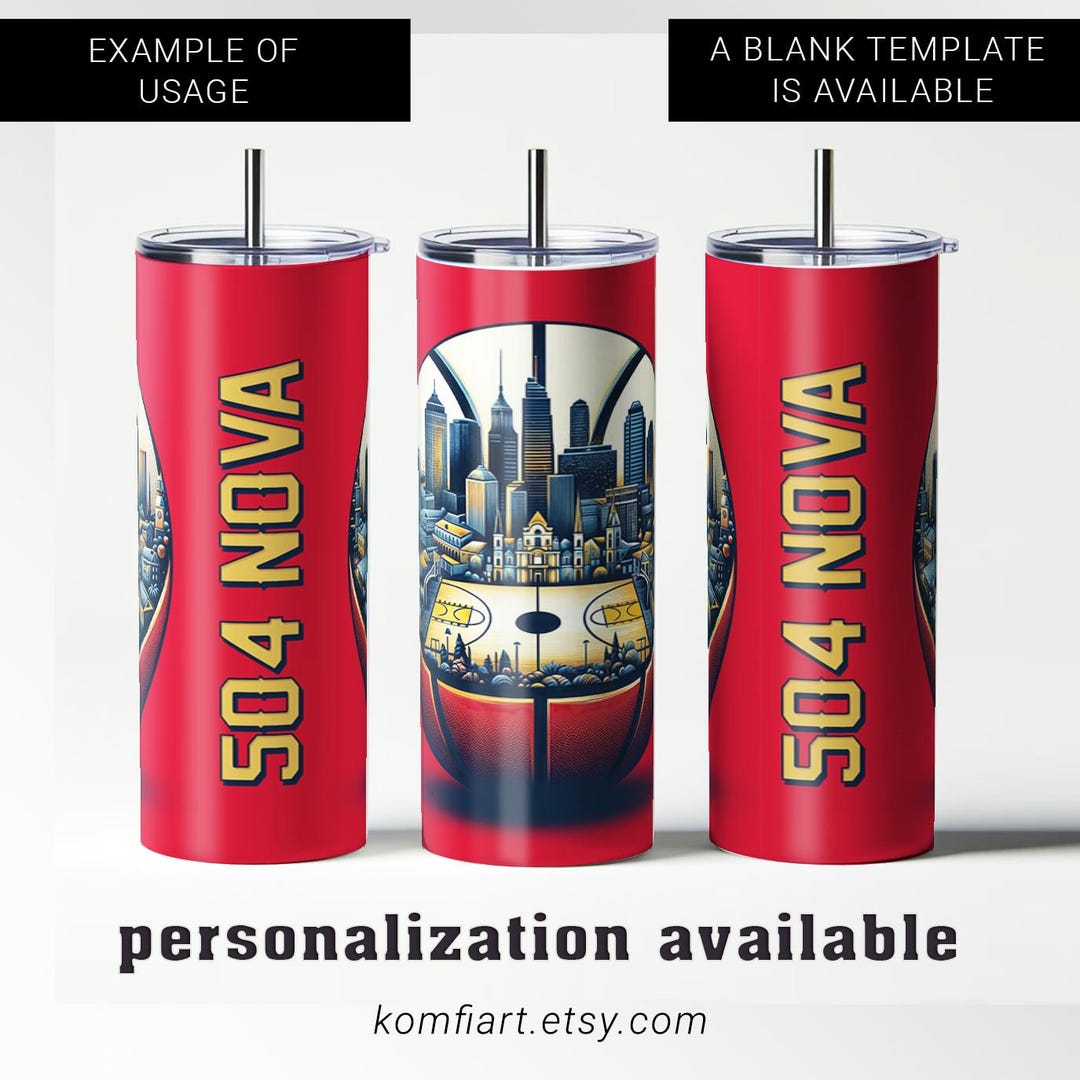 The Big Easy, 504 Nova City PNG Template Tumbler Wrap 20oz. Basketball ...