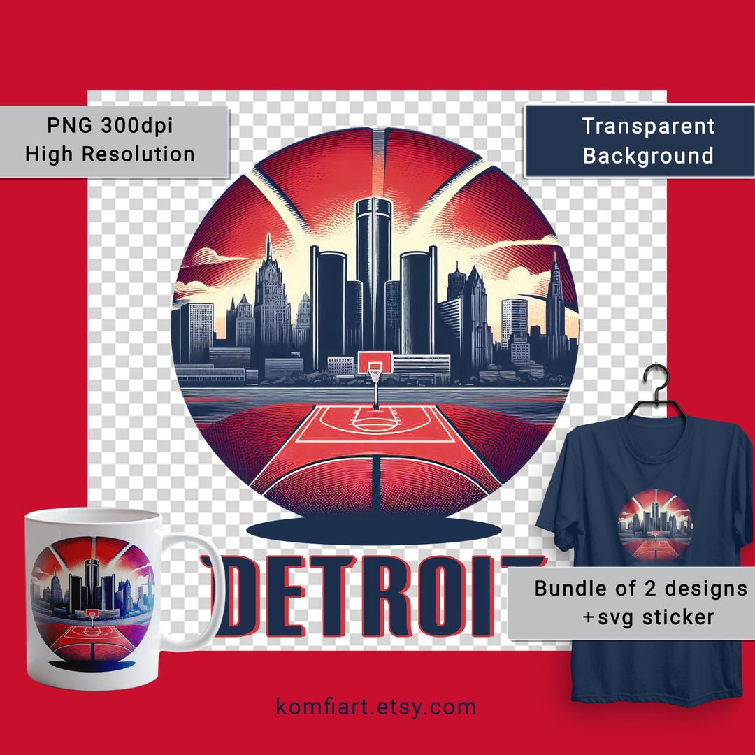 DETROIT City Skyline Basketball Art Print. Urban Sports Decor for Fan ...