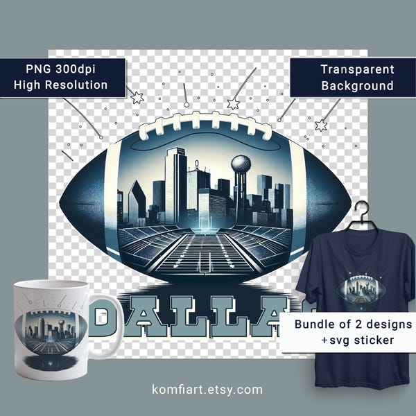 Dallas Skyline Png - Etsy