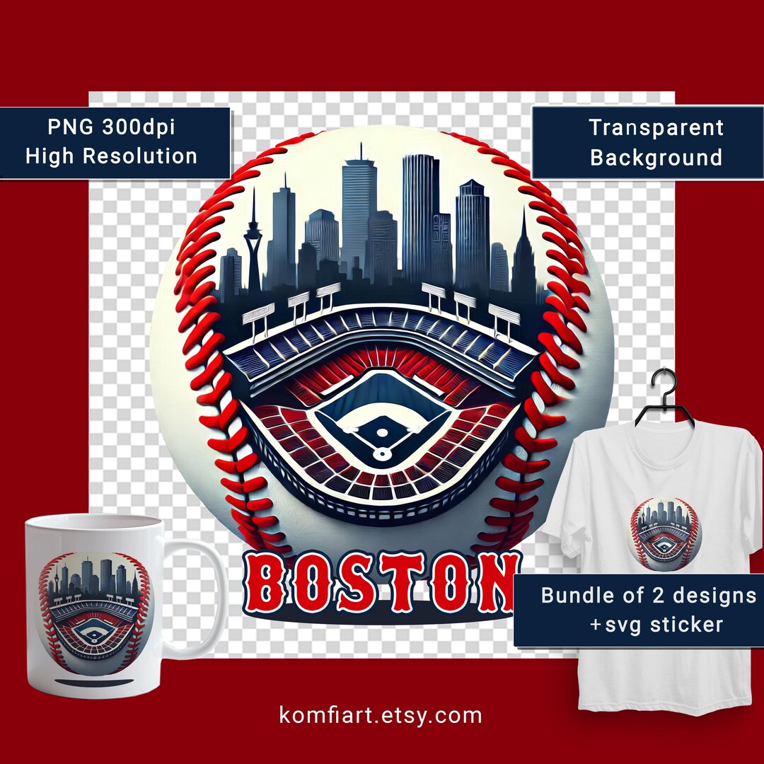 BOSTON Baseball City Png With Fenway Park and Skyline – Digital Fan Art ...