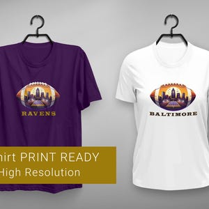 BALTIMORE Football Team PNG City Silhouette. Creative Poster for Ravens ...