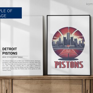 DETROIT City Skyline Basketball Art Print. Urban Sports Decor for Fan ...