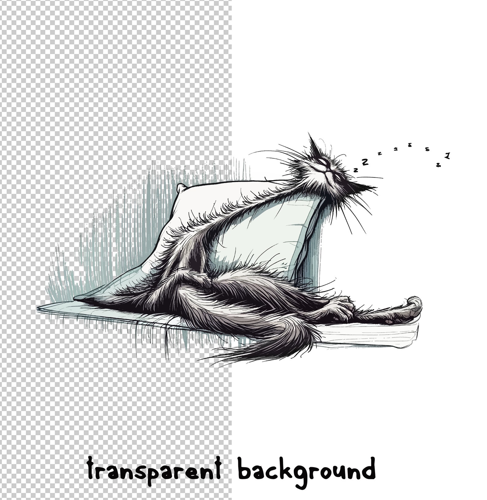 Cat PNG Bundle, Kitty Clipart, Hand-drawn Cat PNG. Feline Art Graphics ...