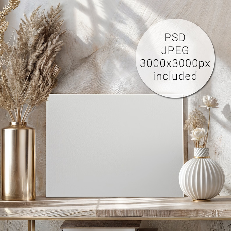 A3 Frame Landscape Canvas Mockup Single A3 Frame Template. Japandi ...