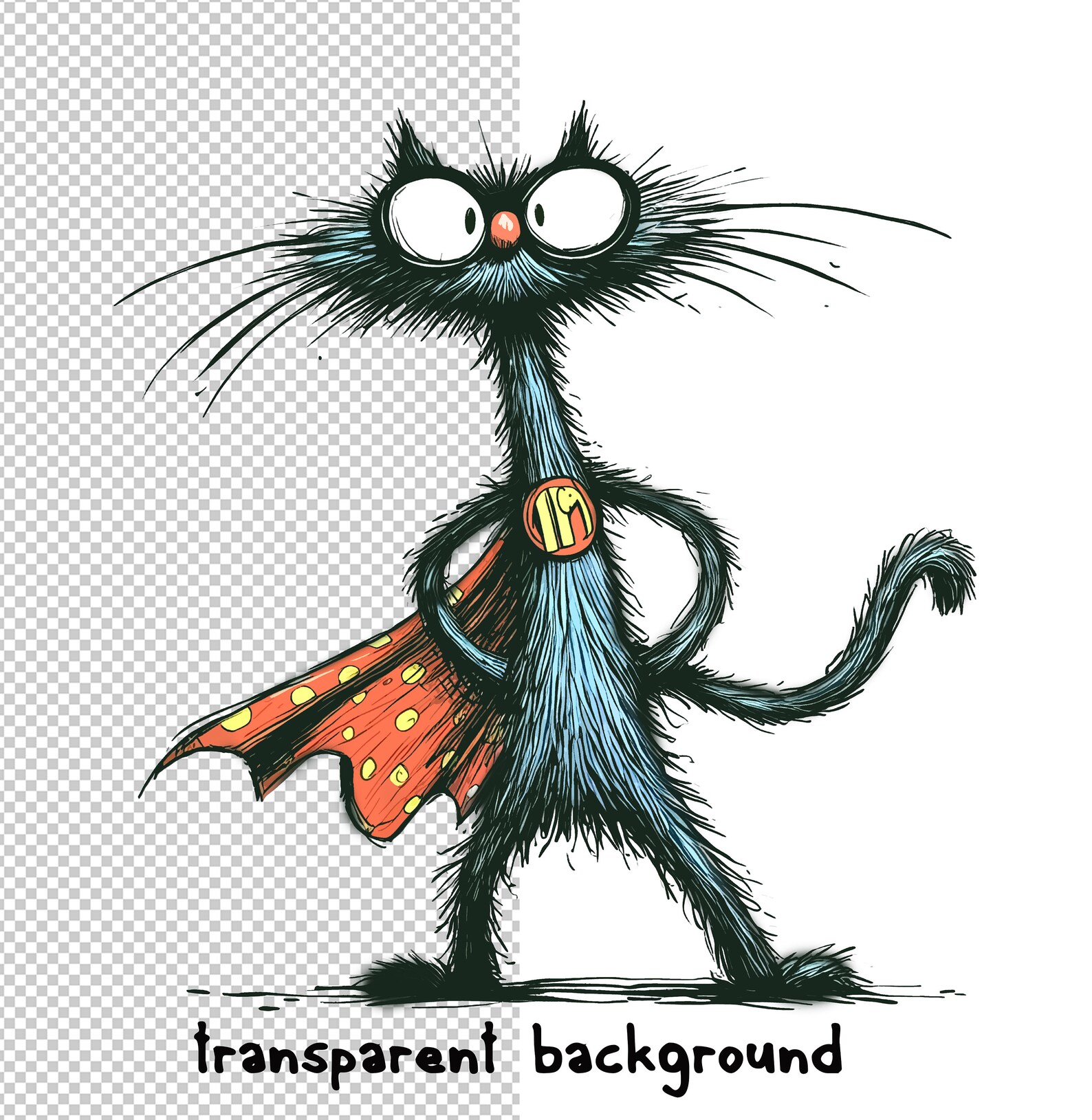 Superhero Cats Digital Art Collection. Whimsical Cat Illustrations PNG ...