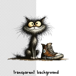 Rascal Cats Clipart, Naughty Cats Illustration. Whimsical Cats Peeing ...