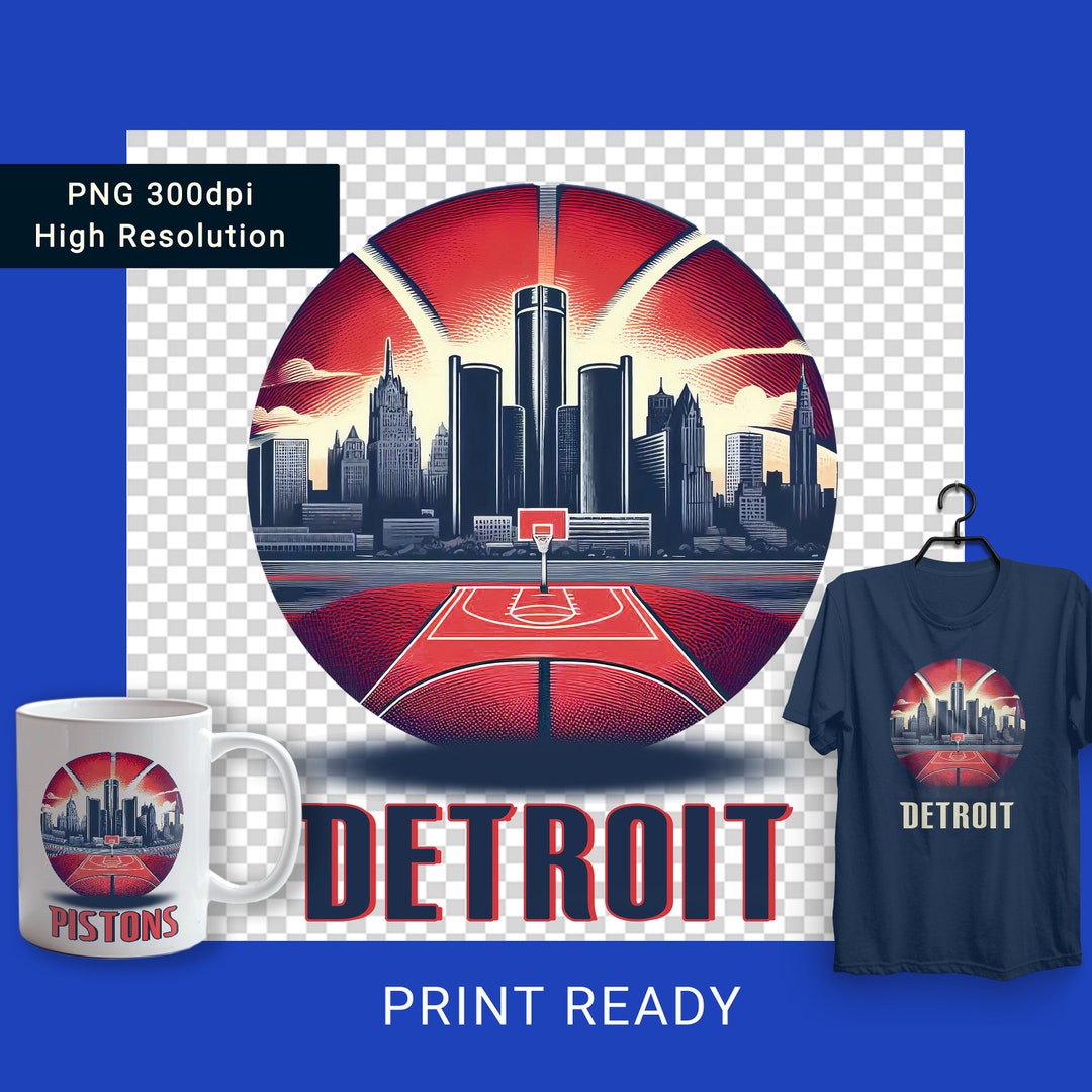 DETROIT City Skyline Basketball Art Print. Urban Sports Decor for ...