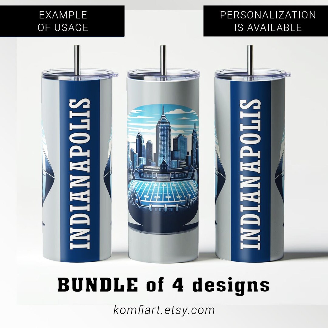 INDY City Template 20oz Tumbler Wrap Bundle Design PNG. Digital ...