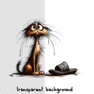 Rascal Cats Clipart, Naughty Cats Illustration. Whimsical Cats Peeing ...