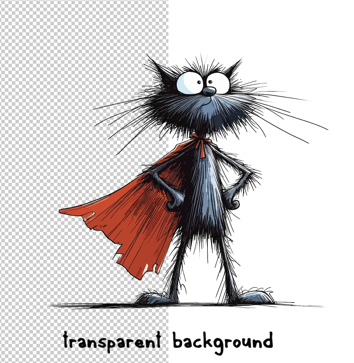 Superhero Cats Digital Art Collection. Whimsical Cat Illustrations PNG ...