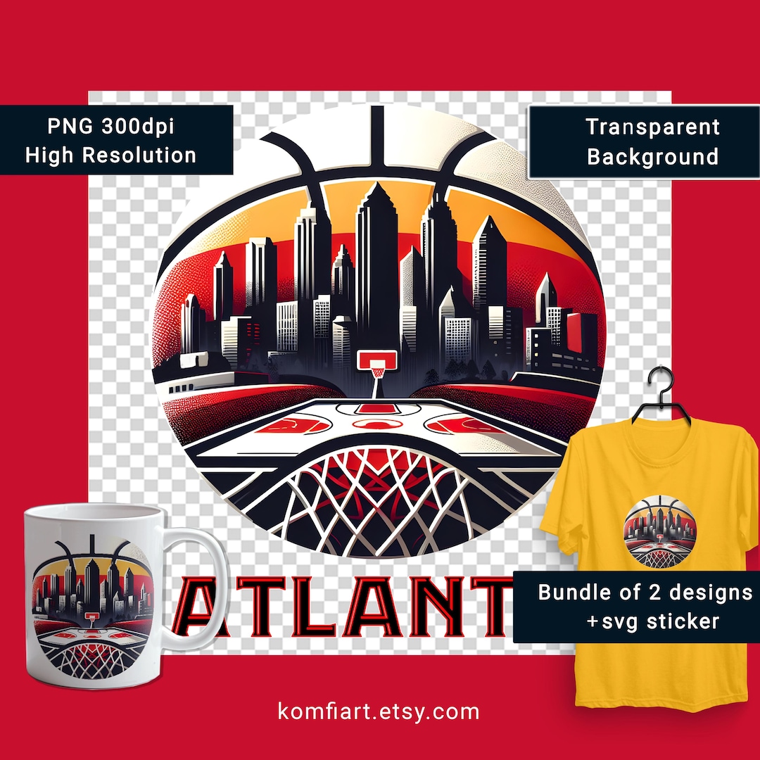 ATLANTA Basketball Team PNG. Standout Atlanta City Silhouette. Print ...