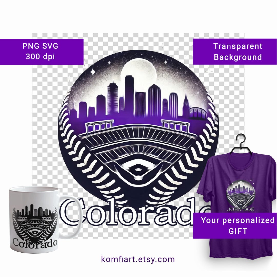COLORADO City Theme Art, Denver PNG With Cityscape, Baseball Field ...