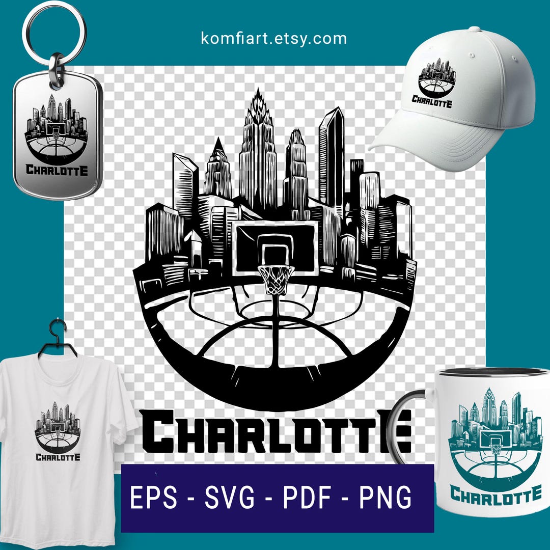 CHARLOTTE SVG City Black and White Vector Pro-level Design Quality Eps ...