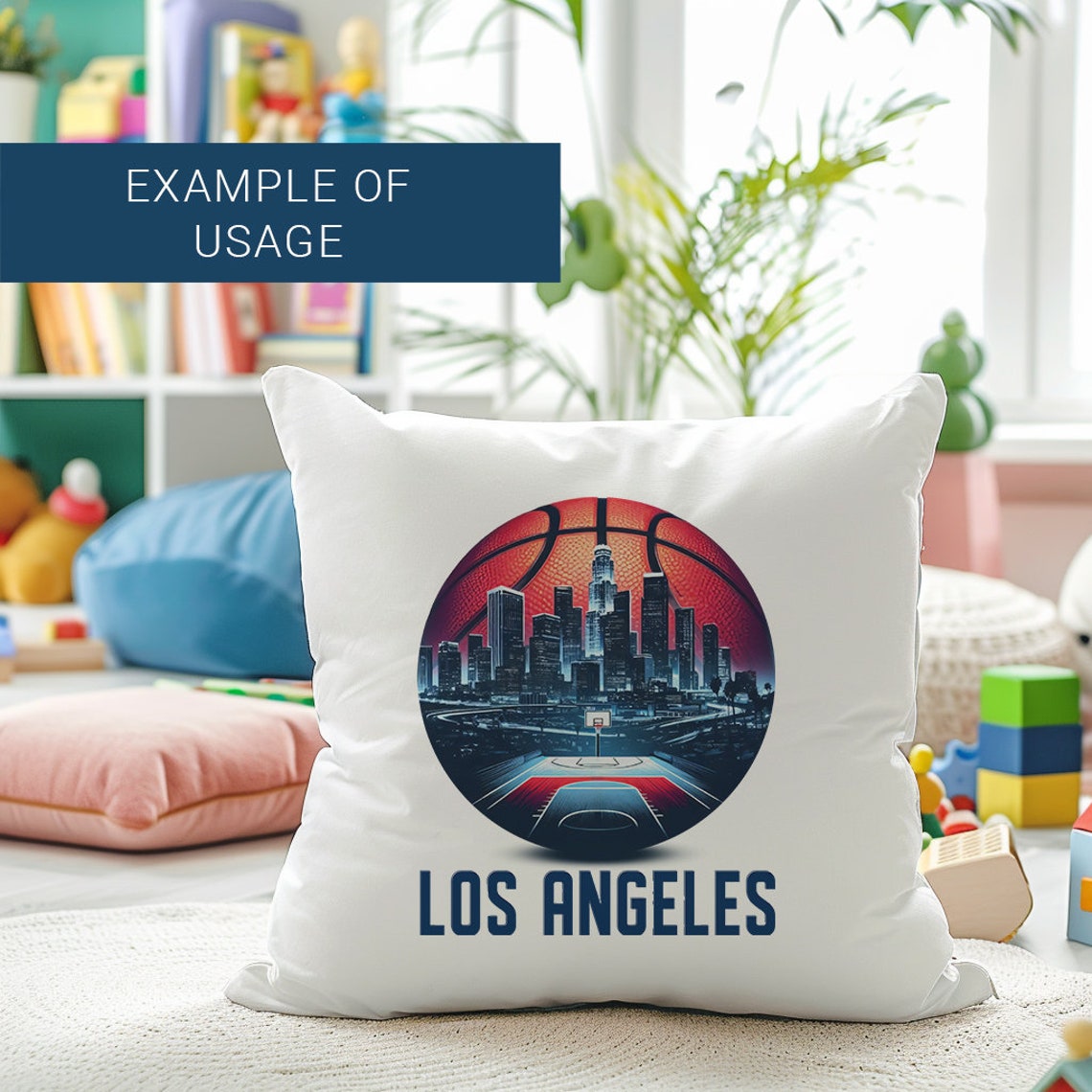 Los Angeles Basketball Team PNG. LA City Silhouette and Ball as ...