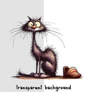 Rascal Cats Clipart, Naughty Cats Illustration. Whimsical Cats Peeing ...