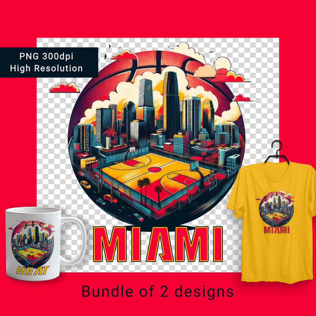 MIAMI Basketball PNG. Florida Inspired Sport Art Print. Basketball Fan ...
