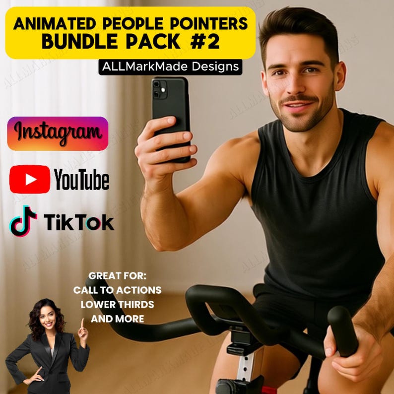 Animated People Pointer Video Overlays Pack #2- Youtube Lower Thirds ...