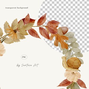 Watercolor Autumn Wreaths Clipart: Fall Forest PNG (digital Download ...