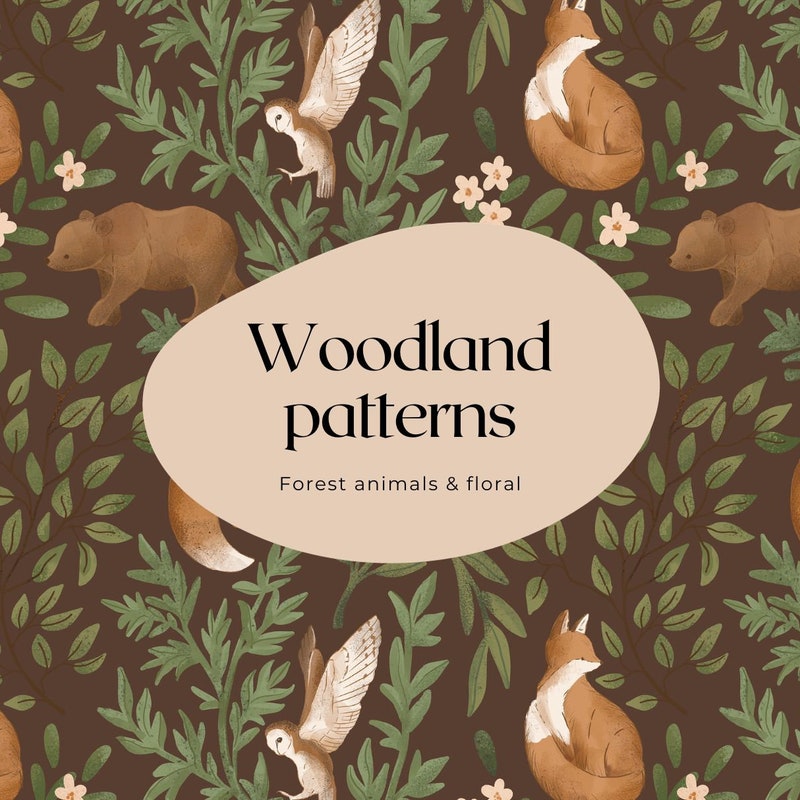 Woodland Animal Fabric - Etsy