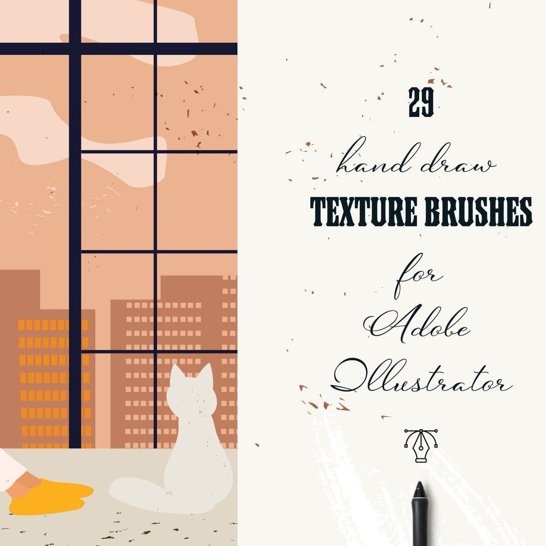 28 Adobe Illustrator Texture Brushes, Grain Vector Brush Set ...
