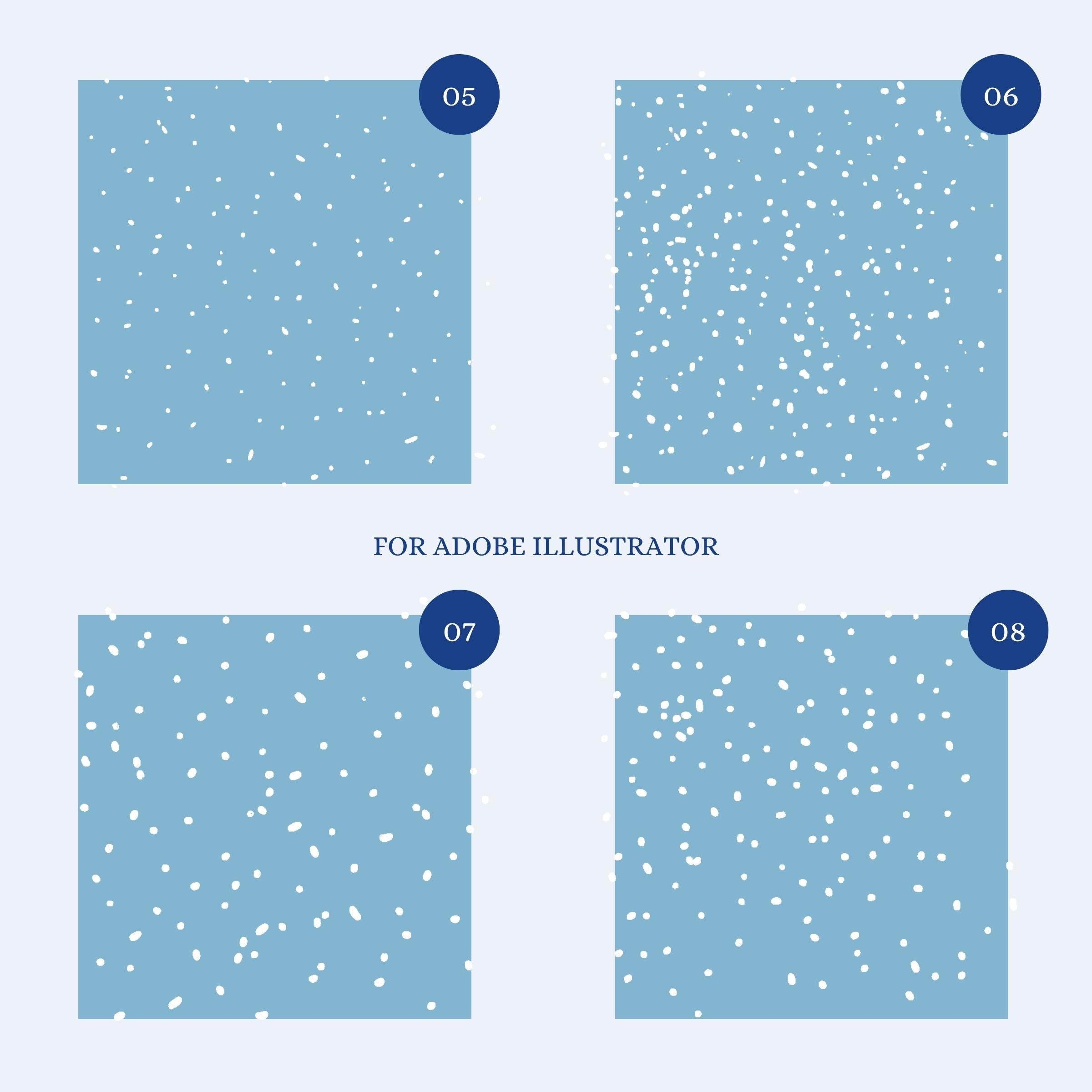 Adobe Illustrator Snowfall Brushes: Vector Snow Brush Set (AI File) - Etsy