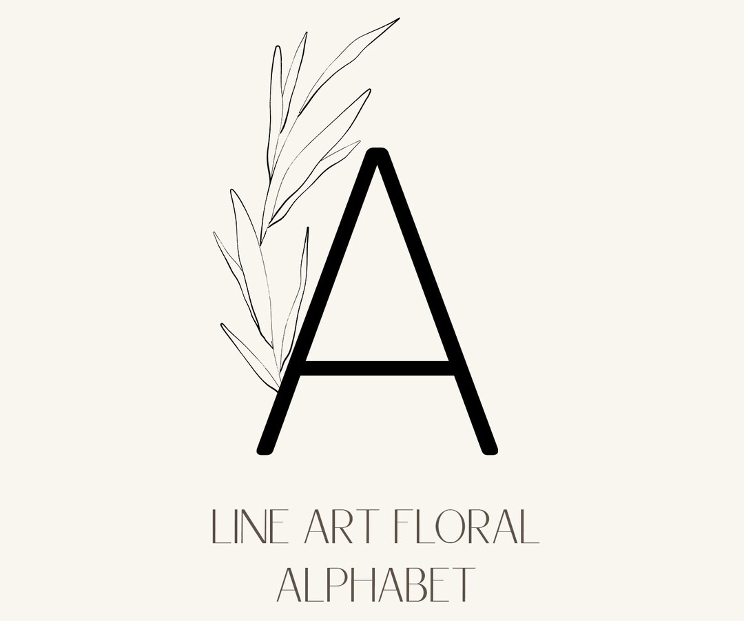 Delicate Floral Line Art Alphabet, Alphabet SVG, Letters With Flowers ...