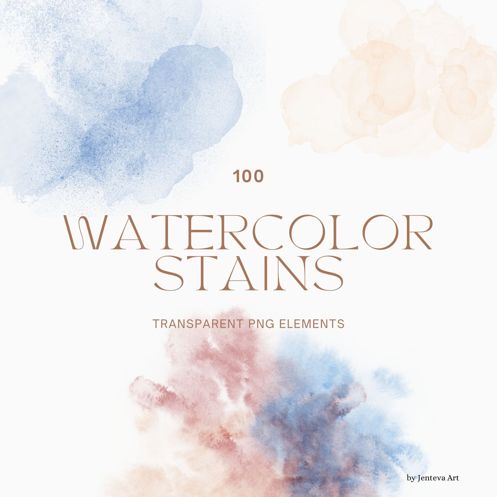 100 Watercolor Stains: Colorful Splash PNG Stamps (digital Download) - Etsy