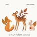 Woodland Animals Clipart, Deer Clipart, Fox Clipart, Rabbit Cliprat ...