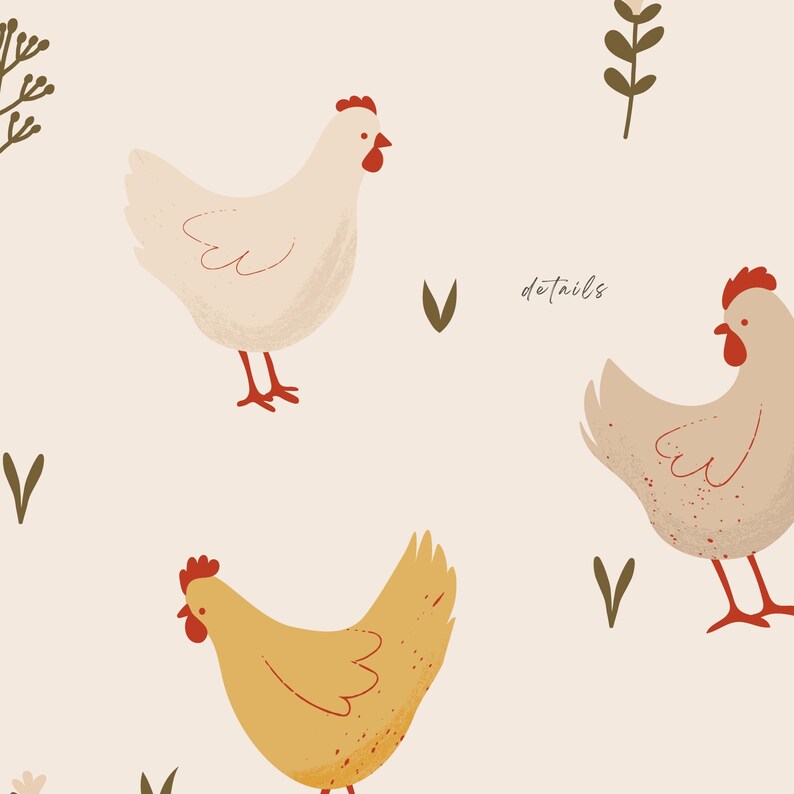 Chicken Seamless Pattern SVG, Animals Patterns, Sublimation for Fabric ...