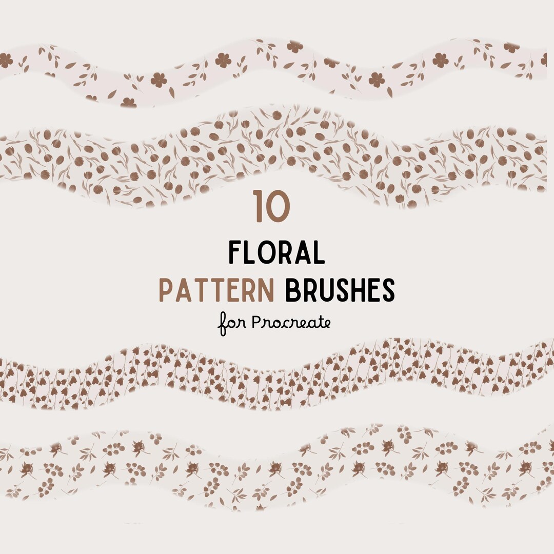 10 Procreate Pattern Brushes, Floral Pattern Brush Set, Procreate ...