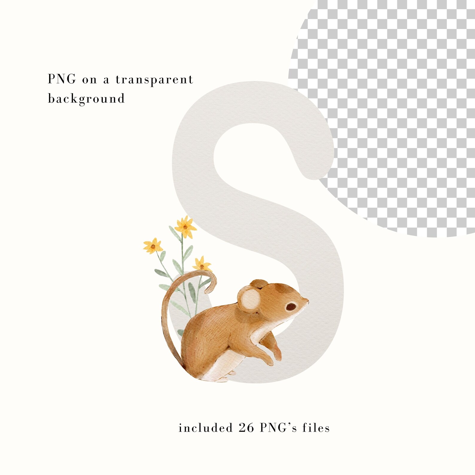 Watercolor Woodland Animals Alphabet Clipart: Nursery Art (PNG) - Etsy
