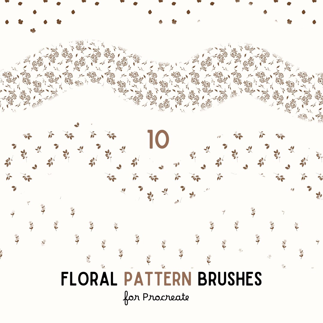 10 Procreate Brushes, Floral Pattern Brush Set, Procreate Flowers ...