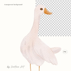 Watercolor Cute Geese, Watercolor Goose PNG, Goose Clipart, Cute ...