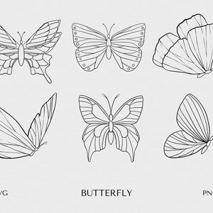 Butterfly Line Art Butterfly Svg Butterfly Vector - Etsy