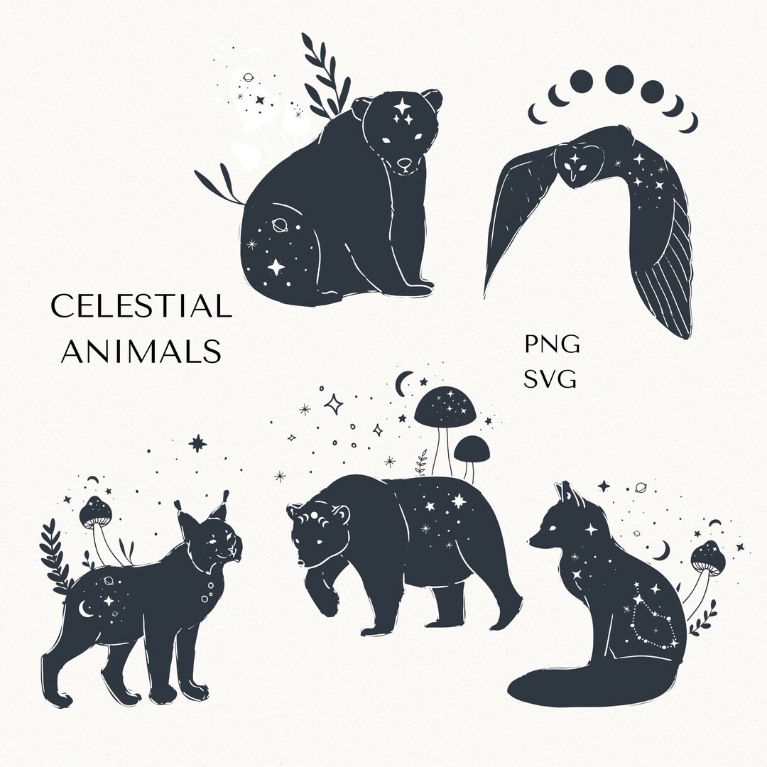 Celestial Animals Svg, Celestial Svg, Mystical Svg, Celestial Clipart ...