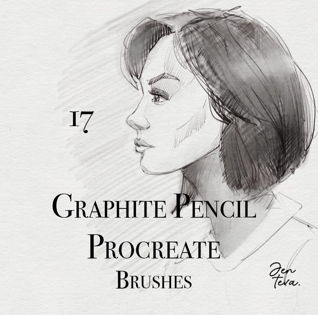 17 Procreate Brushes, Graphite Pencils Brush Kit, Realistic Pencil ...