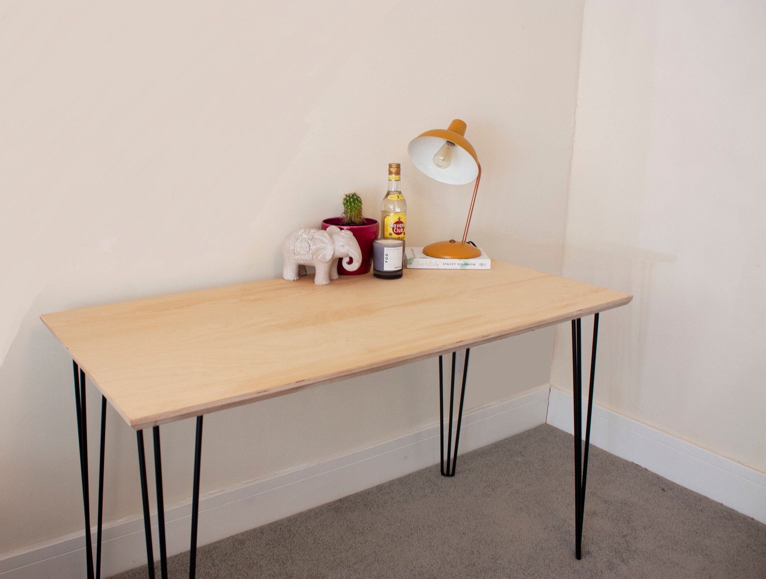 Plywood desk hairpin legs store