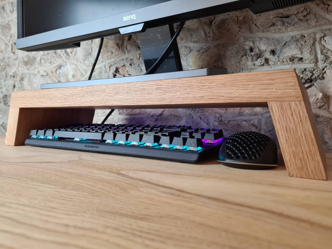 ROBAR // Solid Oak Monitor Stand / Shelf / Modern Style - Etsy UK