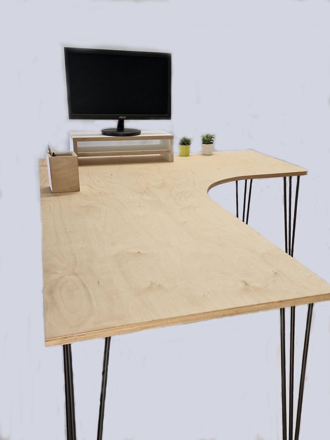 BIRCH CORNER DESK - L Shape Desk //minimalist Scandi Corner Desk ...