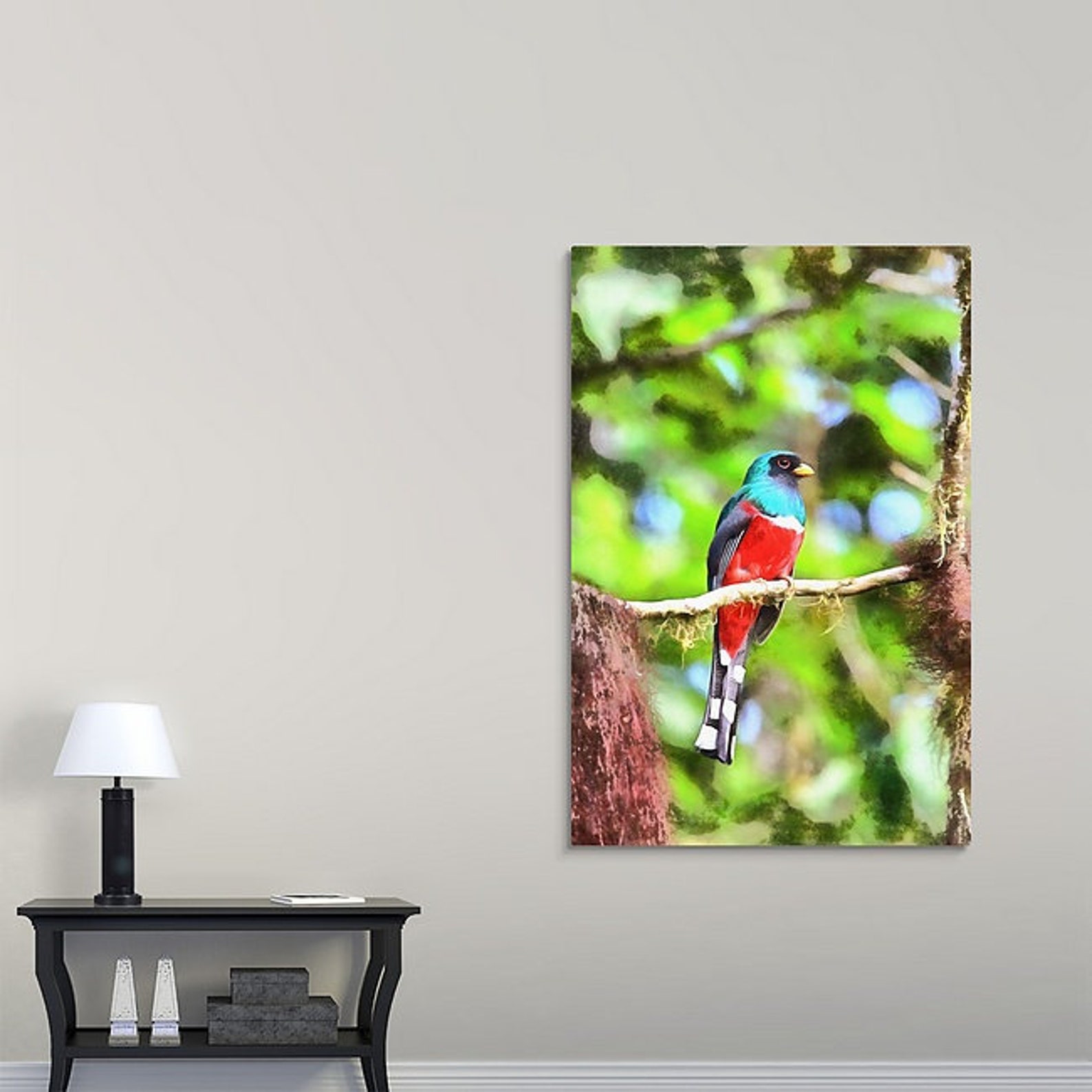 Masked Trogon/ Digital Painting Print/wall Art - Etsy