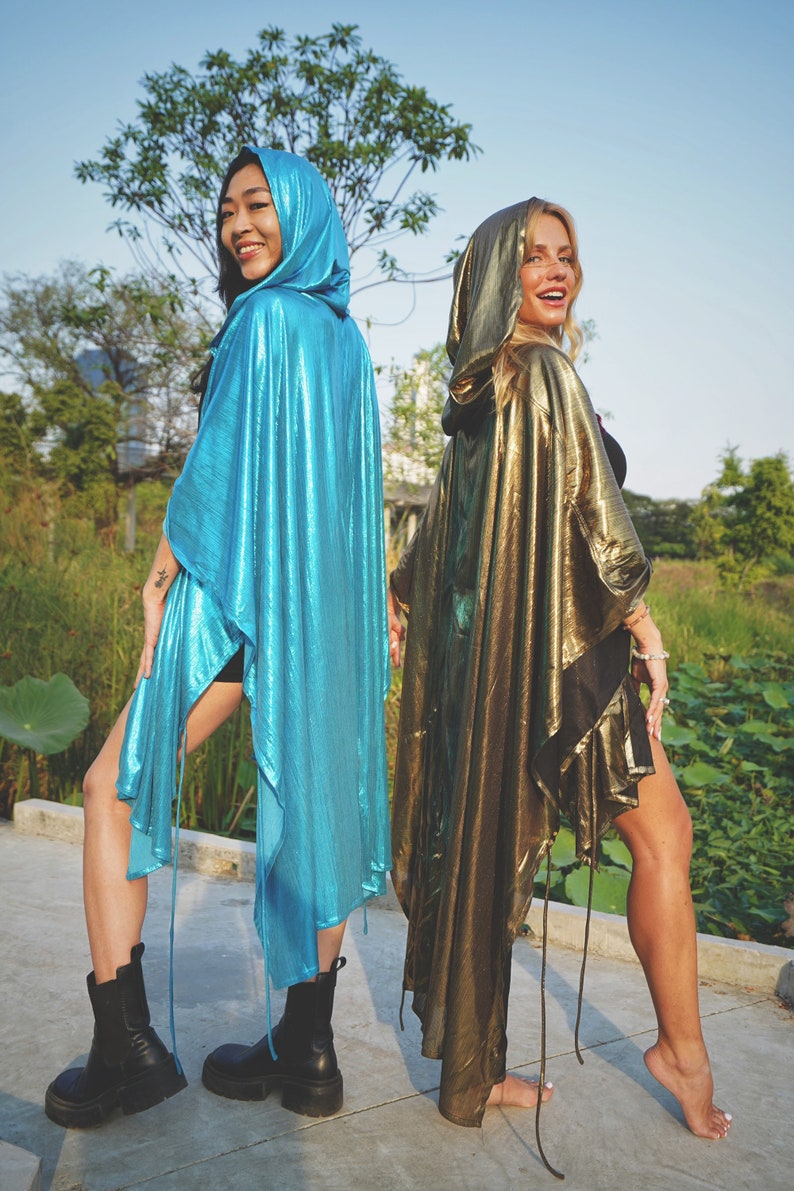 GOLDEN Kimono Cape / Poncho / Hooded Kimono / Burning Man / Witchy ...