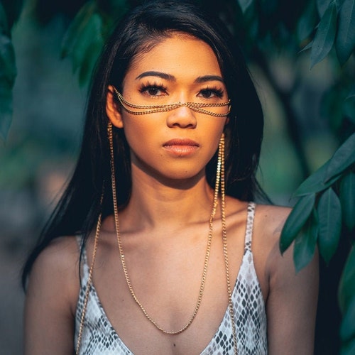 ARTEMIS Cross Face Chain Tulum Fashion Burning Man Fashion - Etsy