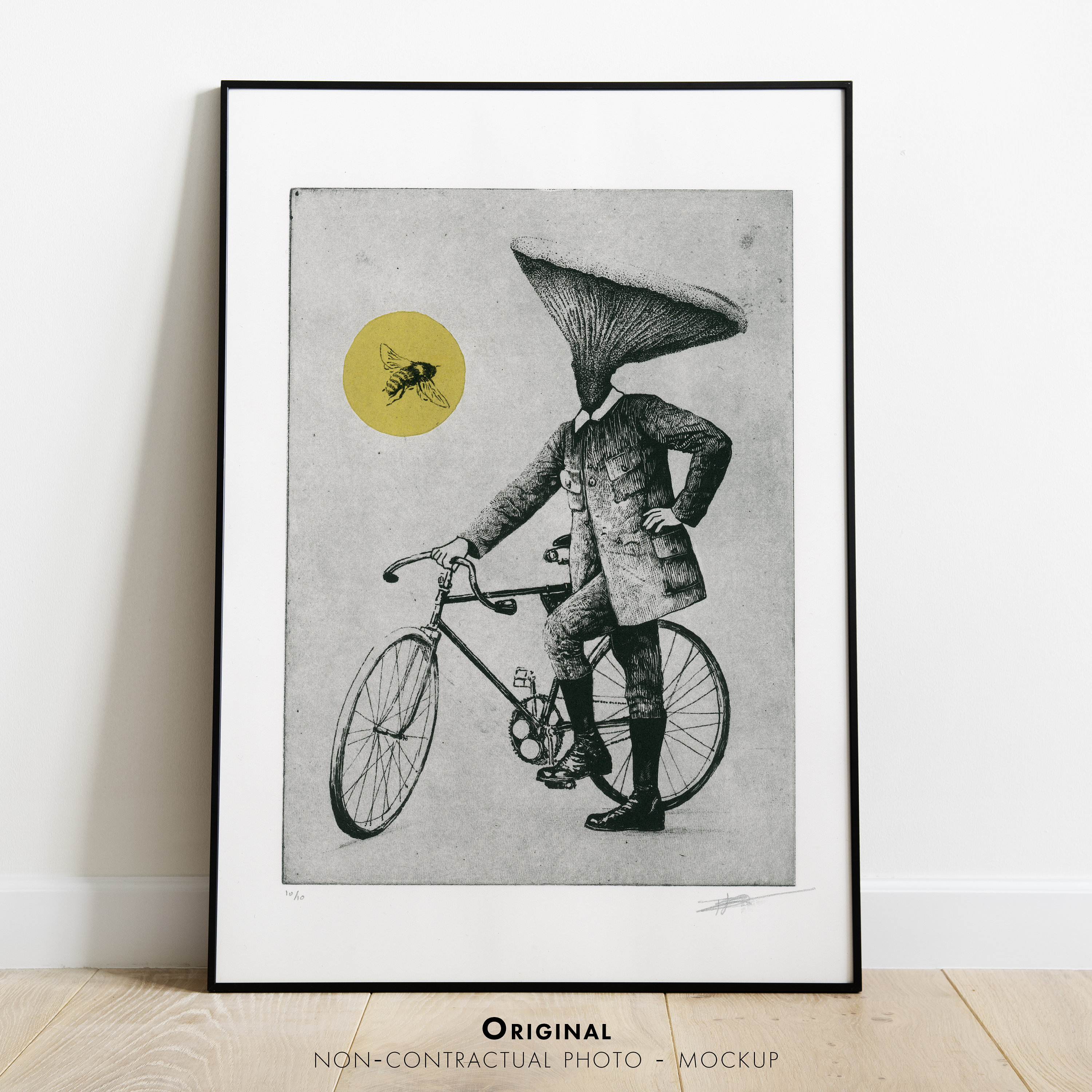 Original Etching / Limited Edition Fine Art Print / Intaglio / Bee and Mushroom - Etsy