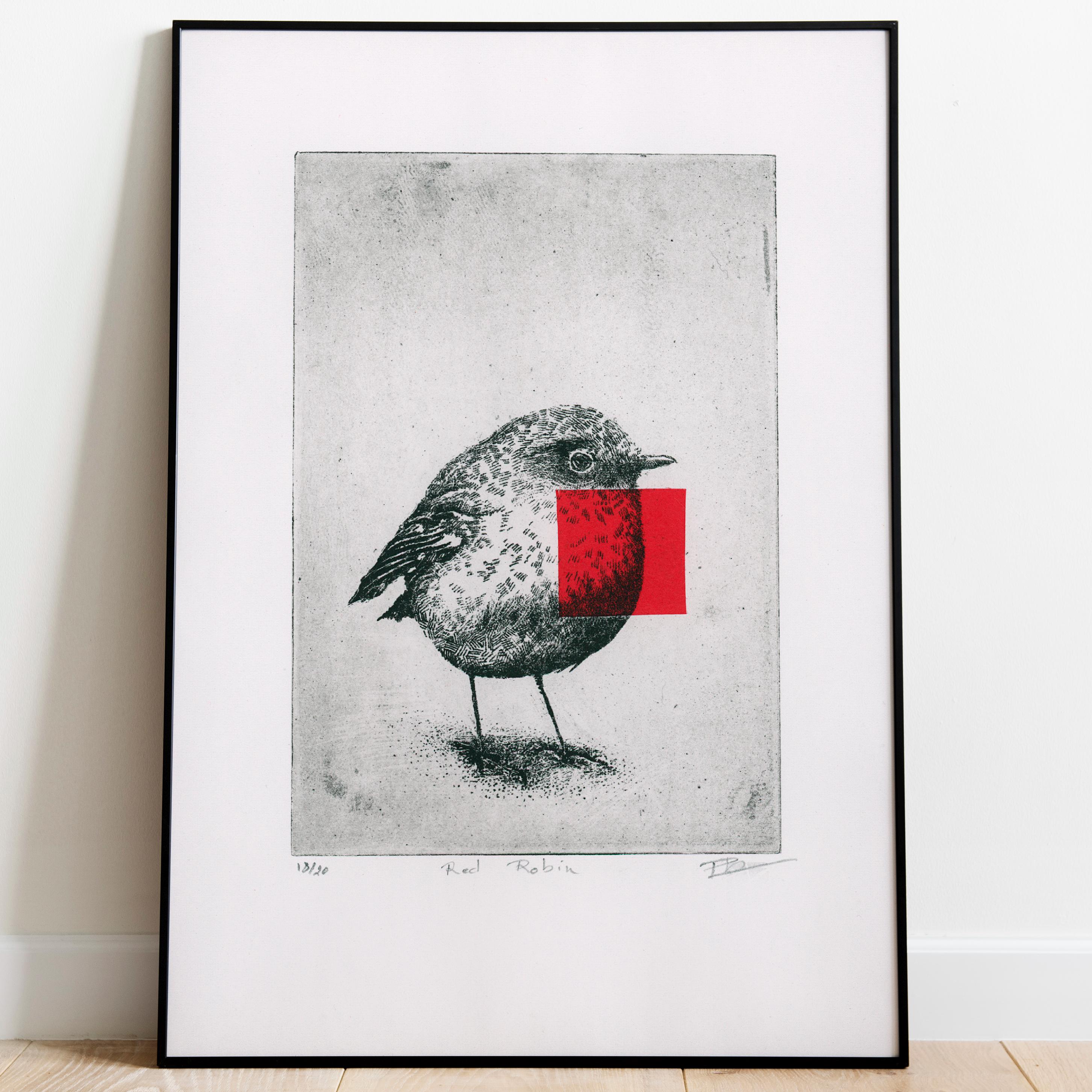 Original Surreal Etching | Limited Edition "the Red Robin" Fine Art ...