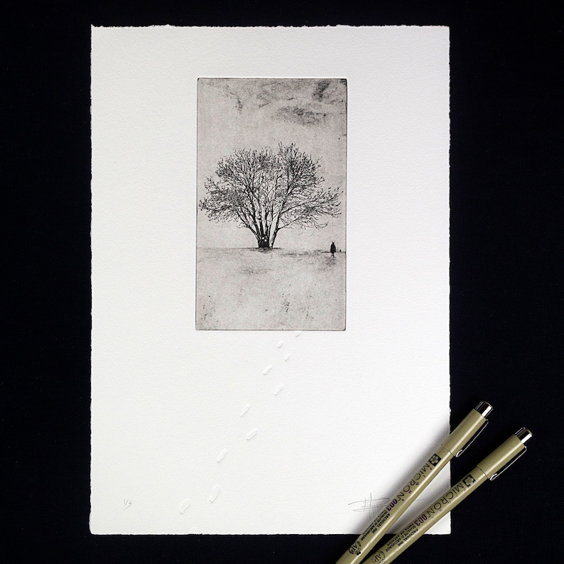Original Etching / Limited Edition Fine Art Print / Intaglio / Snow ...